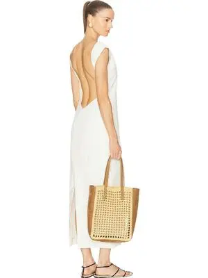 Khaite Ayame Dress Chalk