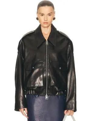 Khaite Owey Leather Jacket - Black