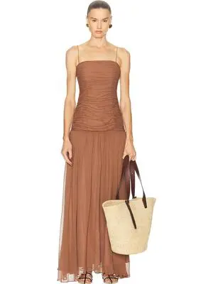 Staud Dalton Dress Mocha