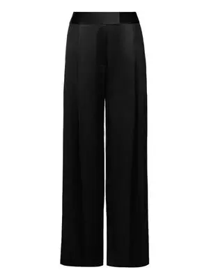 THE SEI Pleated Satin Trousers - Black