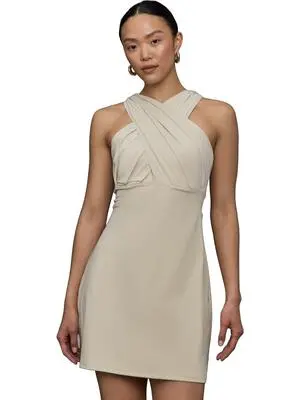 Goldbergh Vista Draped Overlay Dress Champagne