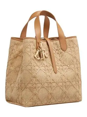 Dior Dior Oblique Embroidered Book Tote Natural
