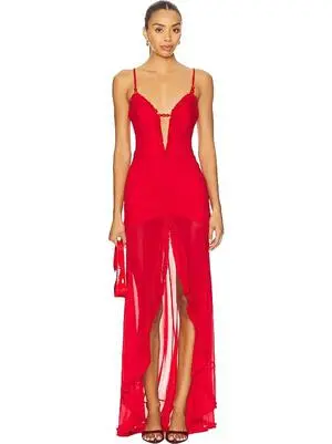 RUNAWAY THE LABEL Kiata Maxi Dress - Red
