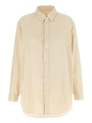 LEMAIRE Relaxed Fit Cotton Canvas Shirt - White