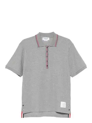 Thom Browne Rwb Cotton Polo Shirt - Light Grey