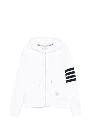 Thom Browne 4-bar Cotton Hoodie - White