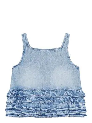 GANNI Organic Cotton Denim Top - Clear Blue