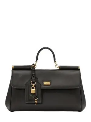 Dolce & Gabbana Sicily Soft Leather Handbag - Black