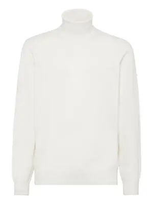 Brunello Cucinelli Cashmere Turtleneck Jumper - White