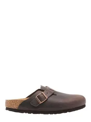 BIRKENSTOCK Boston Leather Slippers Brown