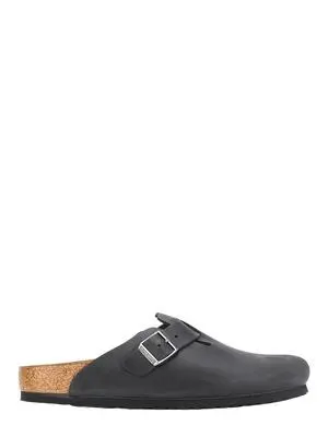 BIRKENSTOCK Boston Leather Slippers Black