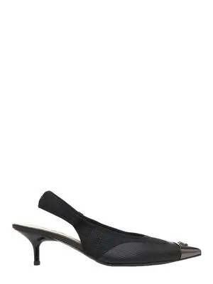 Pinko Pointed Slingbacks With Logo - Black