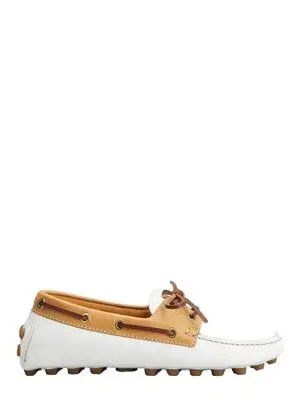 TOD'S Gommino Boat Loafers - Bianco/marrone