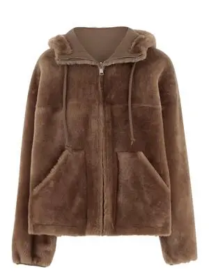 BLANCHA Shearling Reversible Jacket - Brown
