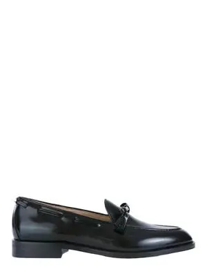 Valentino Garavani Bow Detail Loafers In Shiny Calfskin - Black