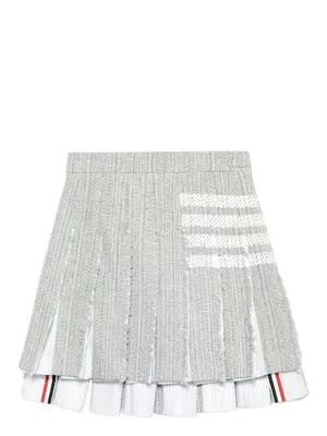 Thom Browne 4-bar Tweed Mini Skirt - Grey
