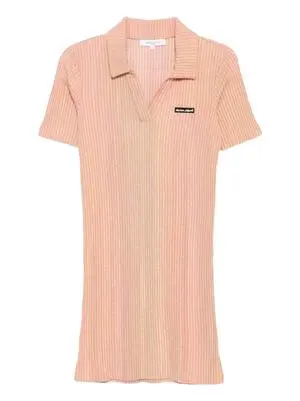 Maison Kitsuné Ribbed Polo Dress - Pink