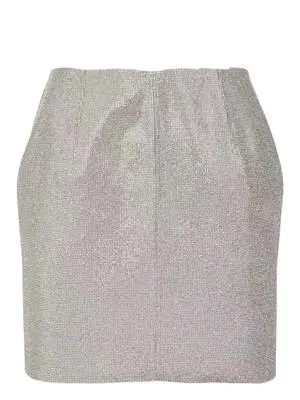 GAIA CANCIANI Embellished Zip-front Mini Skirt - Silver