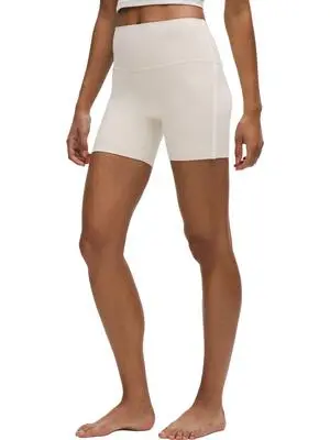 Lululemon Align™ High-rise Side-stripe Short 6 - Light Ivory/white