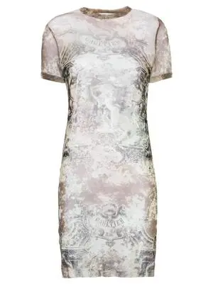 Jean Paul Gaultier Abstract Print Mini Dress - Grey