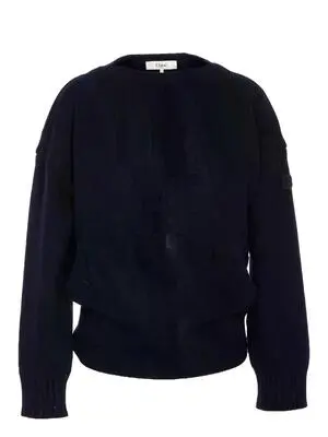 Chloé Crew-neck Sweater With Patch Logo - Blue