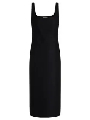 Vince Wool-blend Flannel Midi Dress - Black