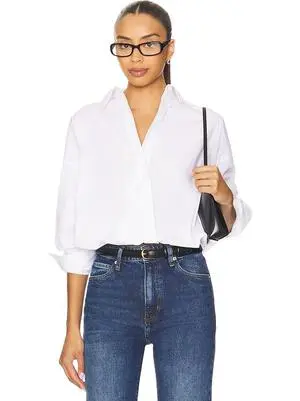 Good American Poplin Bubble Shirt - White001