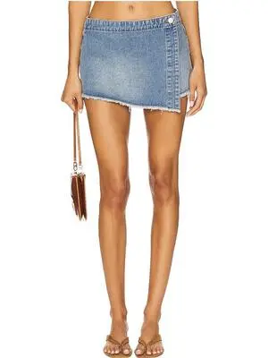 MORE TO COME Siena Tie Skort - Light Blue Wash