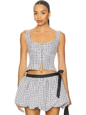 Majorelle Micah Top - Black & White Gingham