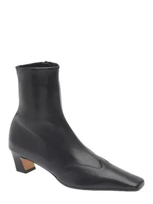 Khaite Nevada Square Toe Bootie - Black