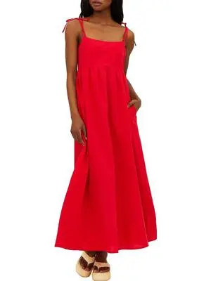 Beach Riot Valory Tie Strap Maxi Dress - Red
