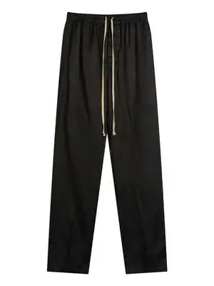 Rick Owens Twill Drawstring Long Trousers - Black