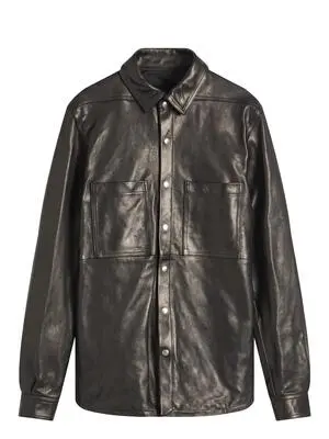 Rick Owens Leather Outershirt - Black