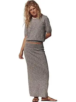 Free People Sweater Skirt Set - Steel Grey Combo