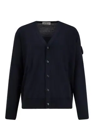 Stone Island Virgin Wool Cardigan - Blue