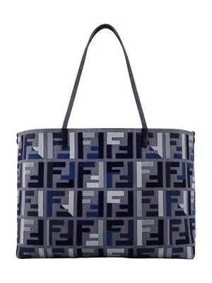Fendi Large Ff Jacquard Fabric Tote - Blue