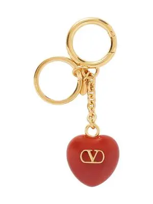 Valentino Garavani Vlogo Signature Gold-tone And Enamel Bag Charm - Red