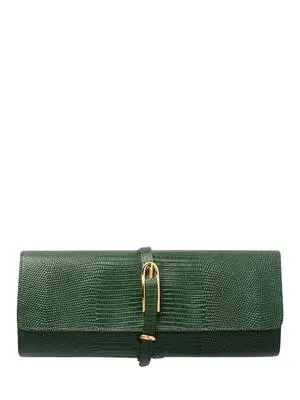 LIFFNER Belted Lizard-Effect Leather Clutch