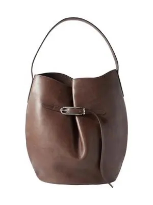 LIFFNER Leather Bucket Bag Brown