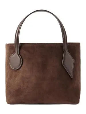 LIFFNER Micro Leather-Trimmed Suede Tote Brown
