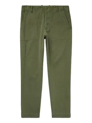 THE ROW Slim-fit Cotton-twill Trousers - Green