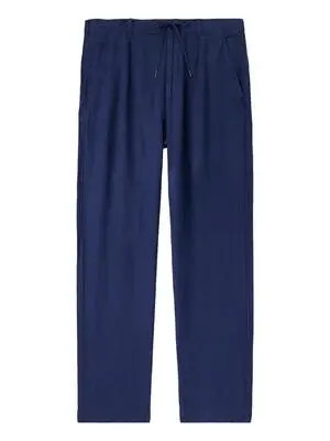 Polo Ralph Lauren Straight-leg Pleated Linen Trousers - Blue