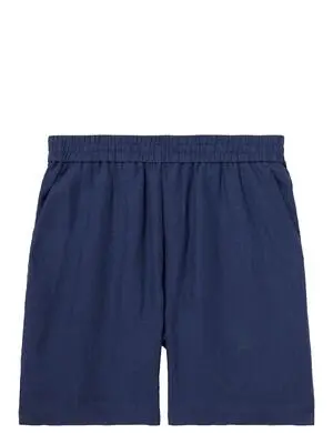 Sunspel Straight-leg Linen Shorts - Blue