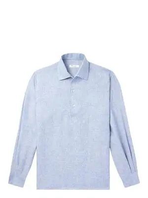 Loro Piana André Linen Half-placket Shirt - Blue