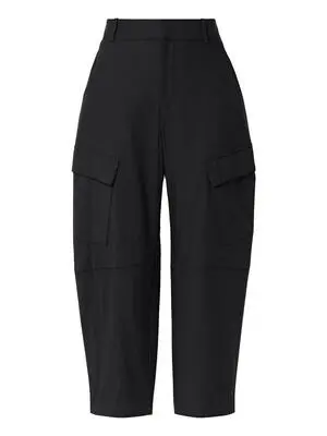 Another Tomorrow Lyocell And Cotton-blend Twill Barrel-leg Cargo Pants - Black