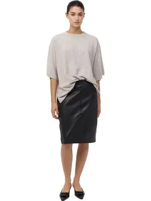 ST AGNI Leather Pencil Skirt - Black