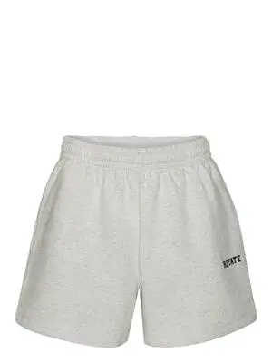 ROTATE BY BIRGER CHRISTENSEN Elasticated Organic Cotton Shorts - Grey