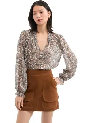 VERONICA BEARD Hickory Silk Paisley Print Blouse