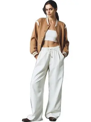 BISHOP + YOUNG Tie-Front Track Pants Ivory