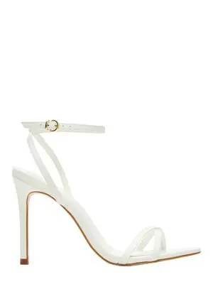 STEVE MADDEN White Leather Sandal